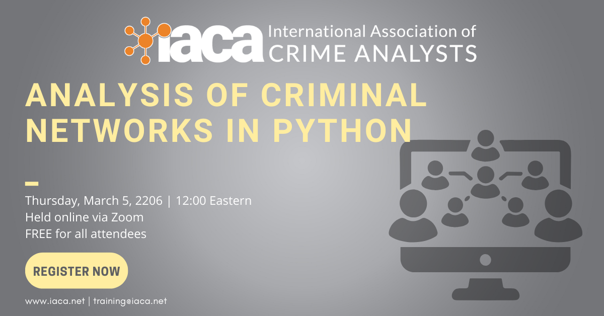 FREE Webinar: Analysis of Criminal Networks in Python